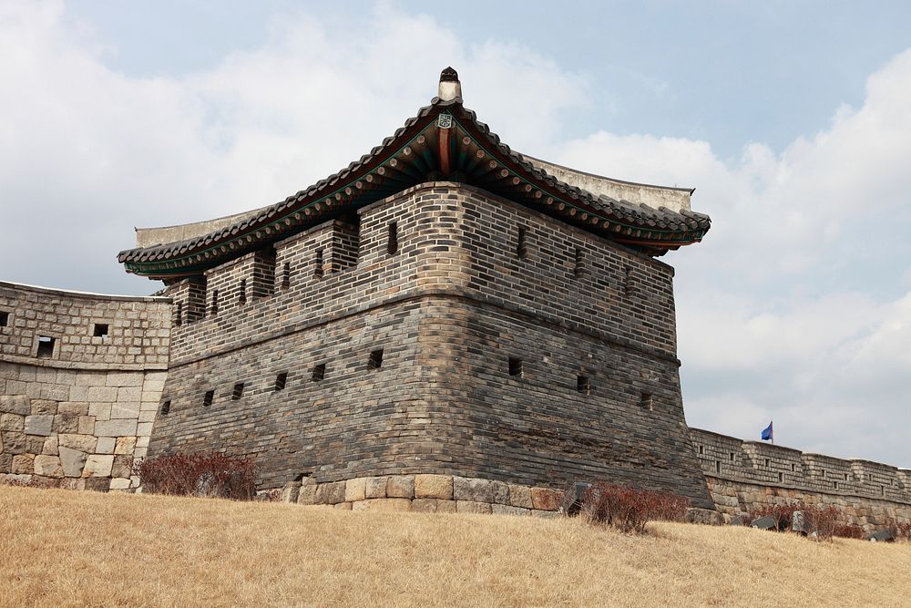 Historical Korean fortress architecture, Hwaseong. | Free Photo - rawpixel
