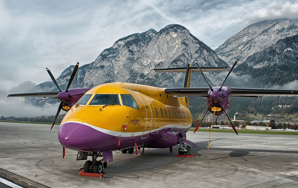 Free purple and yellow airplane | Free Photo - rawpixel