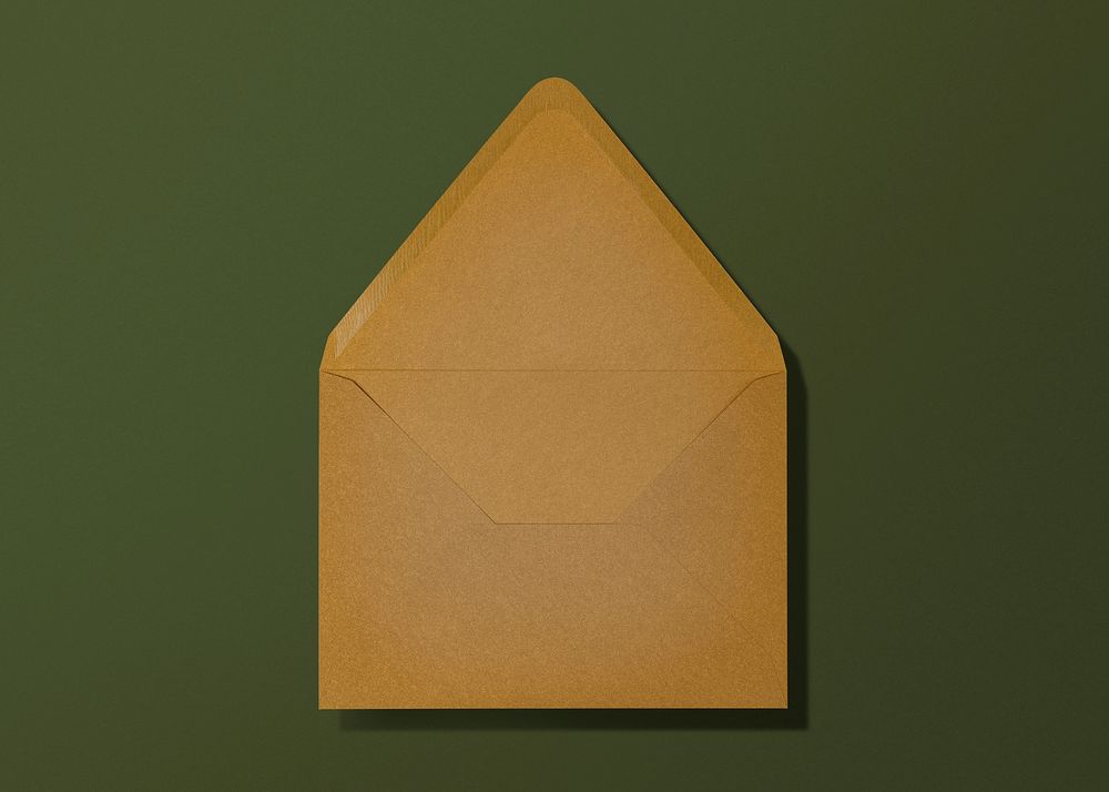 Brown opened envelope, flat lay | Free Photo - rawpixel