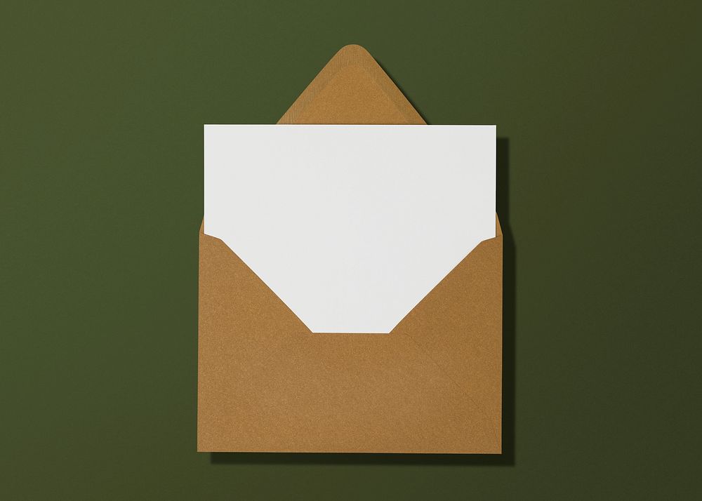 White card, brown envelope, flat | Free Photo - rawpixel