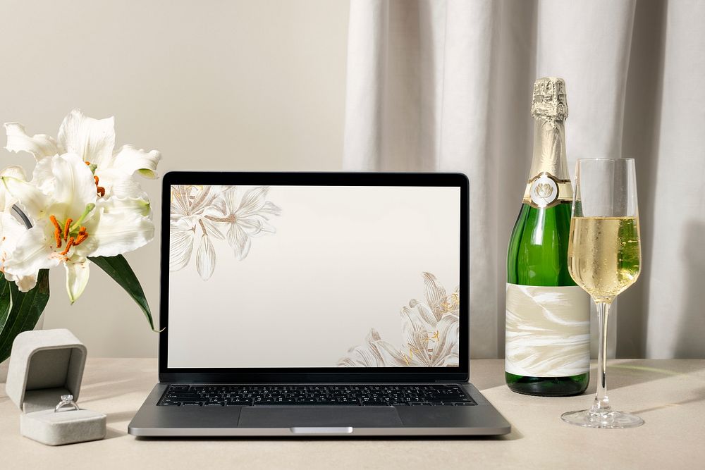 Laptop screen, digital device, wedding | Free Photo - rawpixel