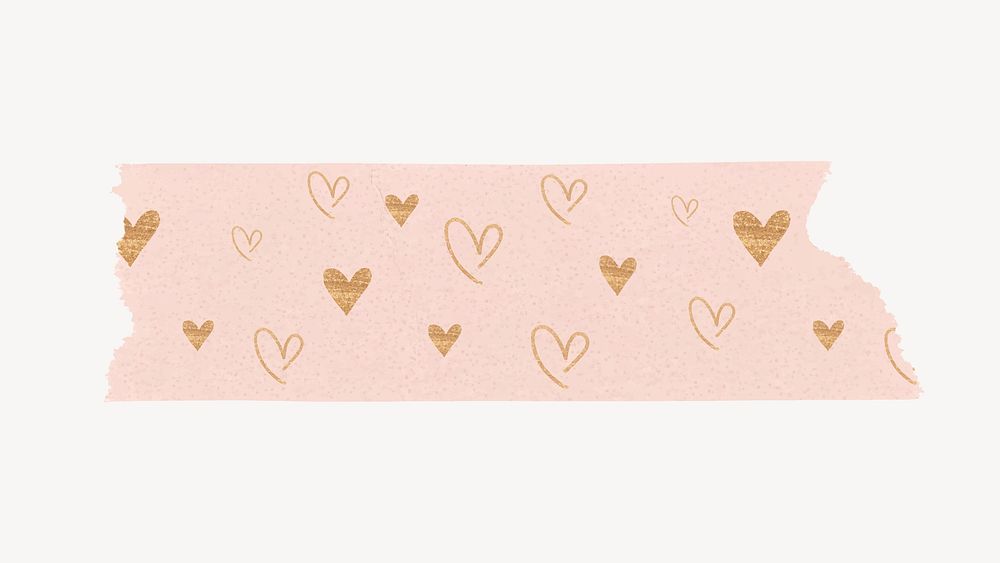 Heart washi tape sticker, pink | Premium Vector - rawpixel