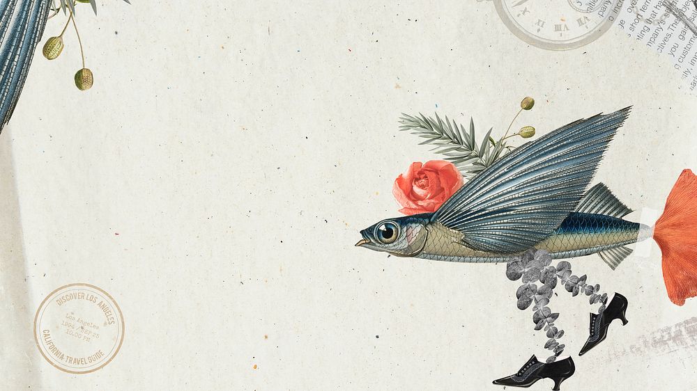 Vintage fish desktop wallpaper, editable | Free Photo - rawpixel