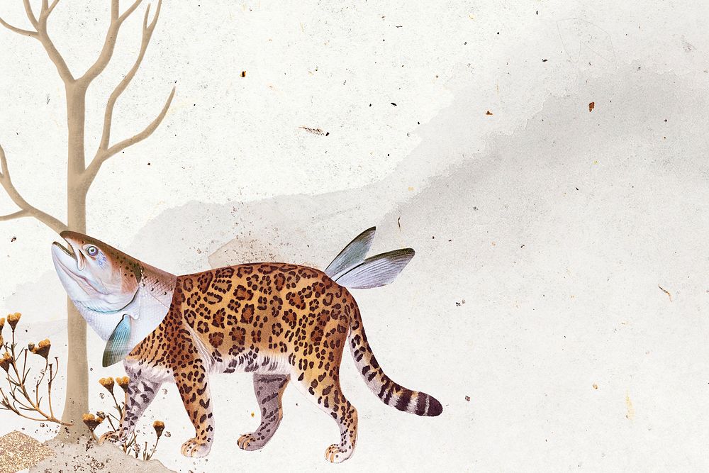 Leopard illustration, animal collage scrapbook | Free Photo - rawpixel
