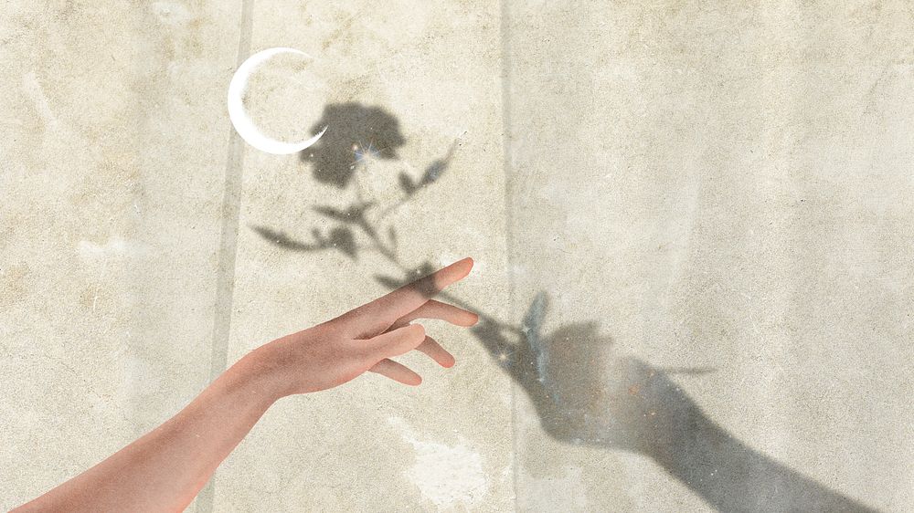 Aesthetic shadow hand desktop wallpaper, | Premium Photo Illustration ...