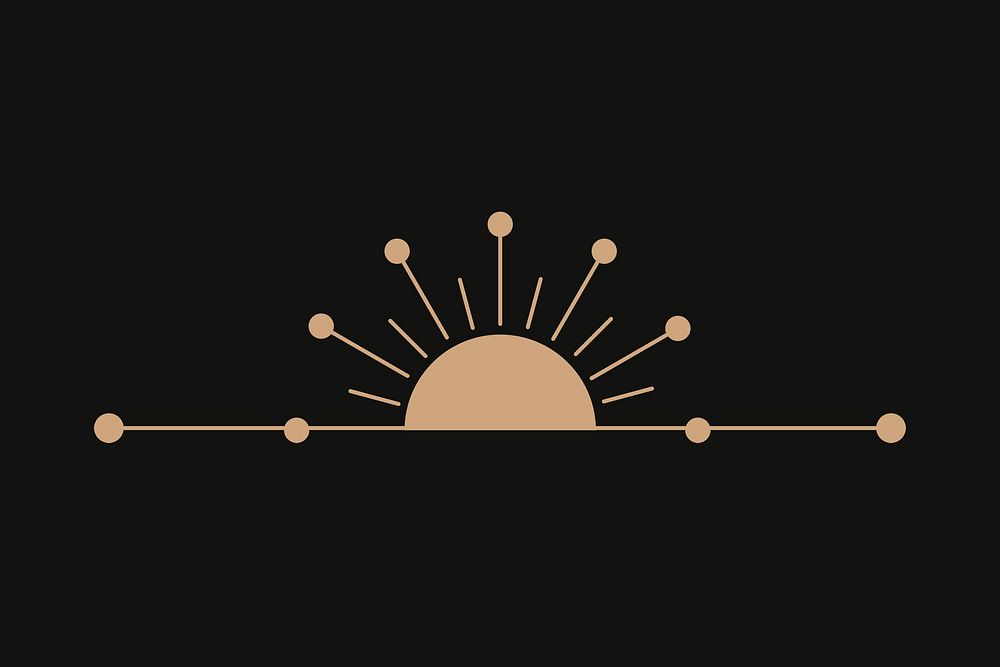 Sun divider sticker, aesthetic gold | Premium PSD - rawpixel