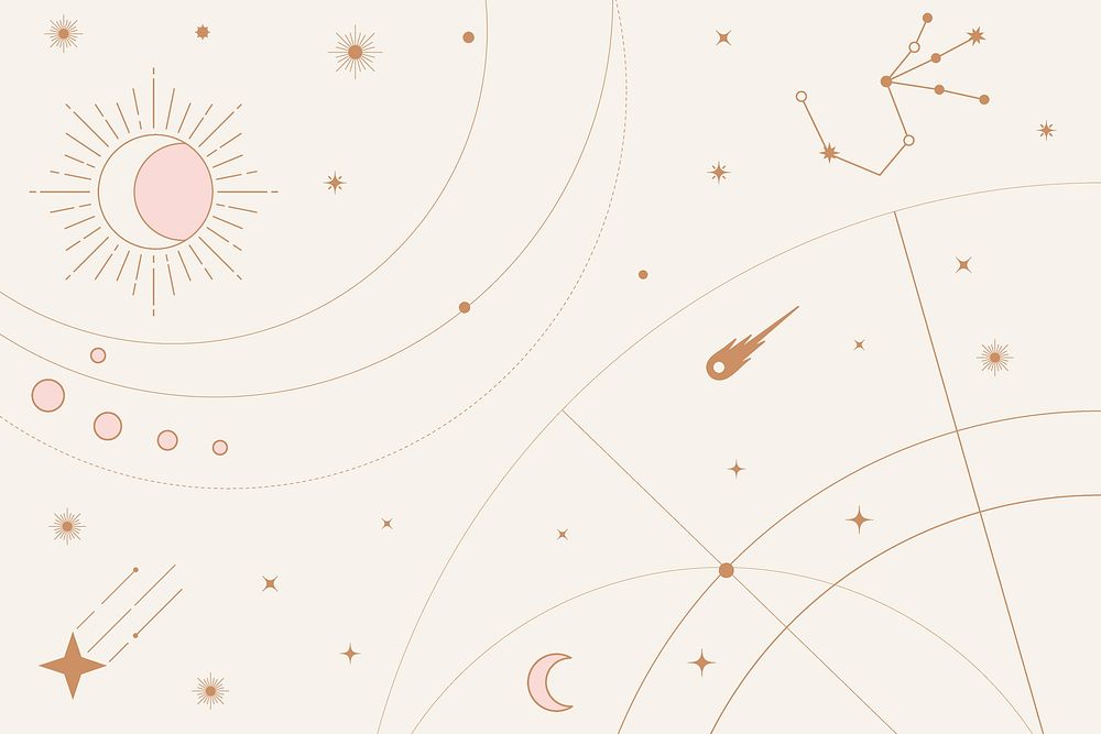 Pastel background, simple celestial line | Premium PSD - rawpixel