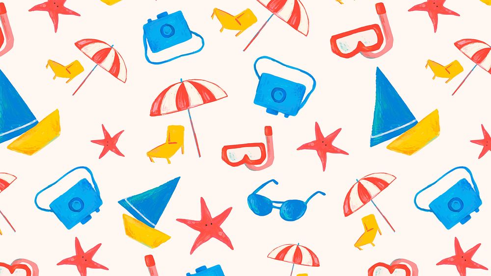 Summer beach computer wallpaper pattern, | Free Photo - rawpixel