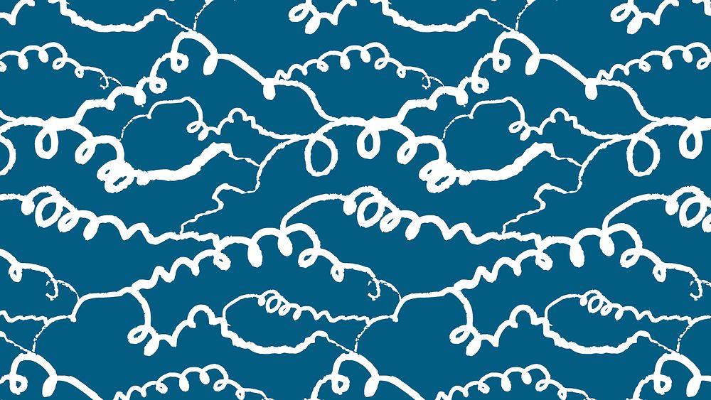 Blue desktop wallpaper cute pattern | Free Photo - rawpixel