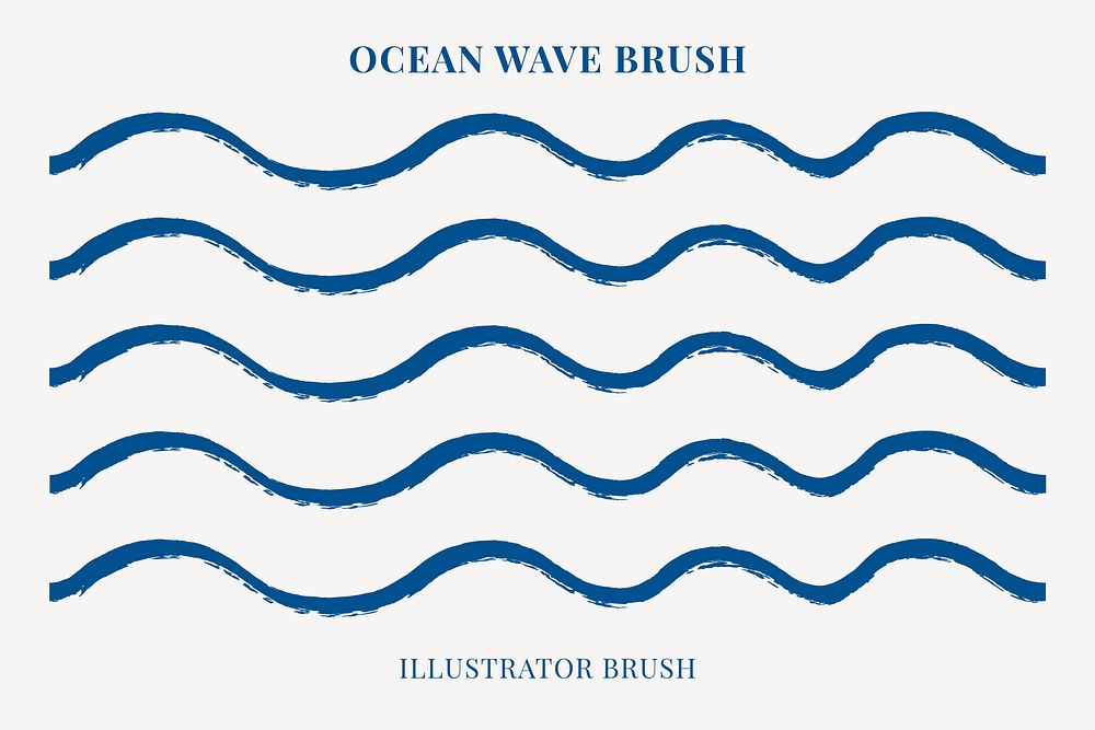 Ocean wave pattern brush, compatible | Premium Vector Add-on - rawpixel