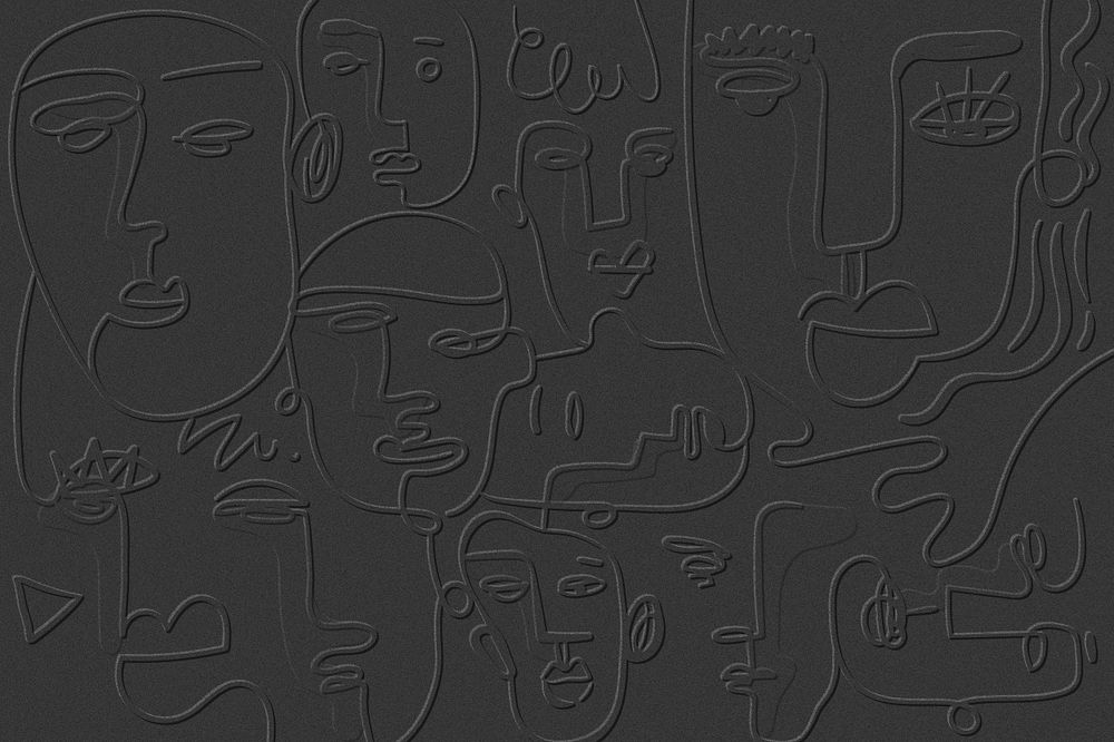 Abstract face line drawing on a black | Premium Photo - rawpixel