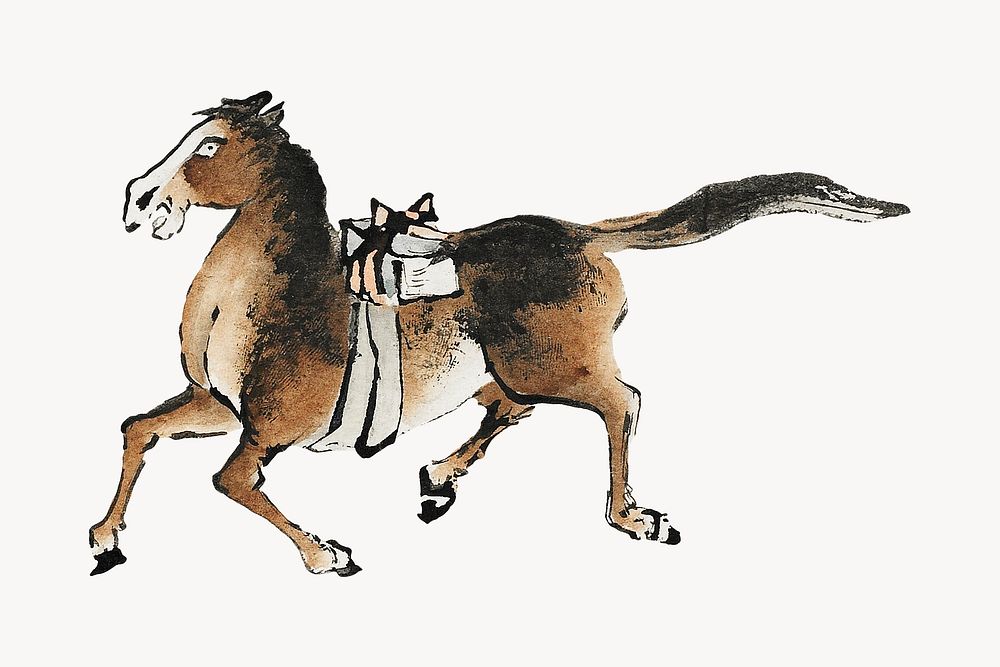 Japanese horse, vintage animal illustration. | Premium Photo ...