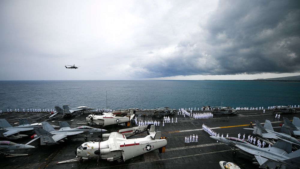 U.S. Sailors man the rails | Free Photo - rawpixel