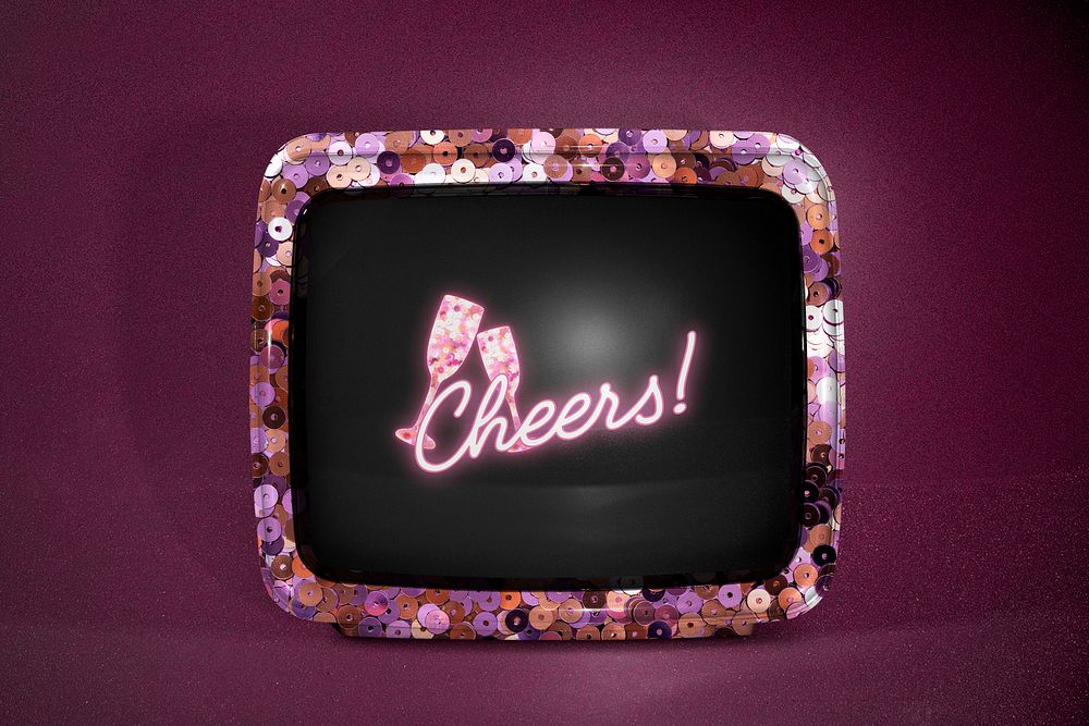 Sequin retro TV screen mockup | Premium PSD Mockup - rawpixel