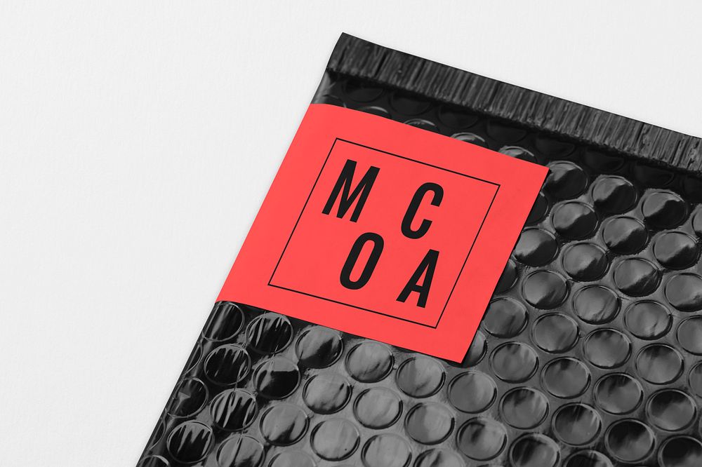 Red shipping label mockup, black | Free PSD Mockup - rawpixel