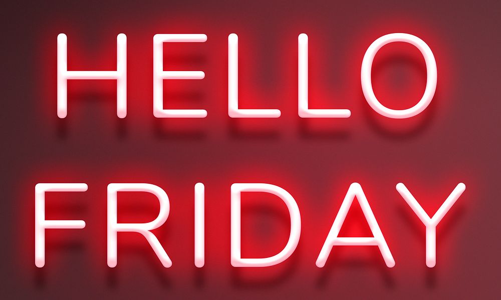 Red neon Hello Friday neon | Free Photo - rawpixel