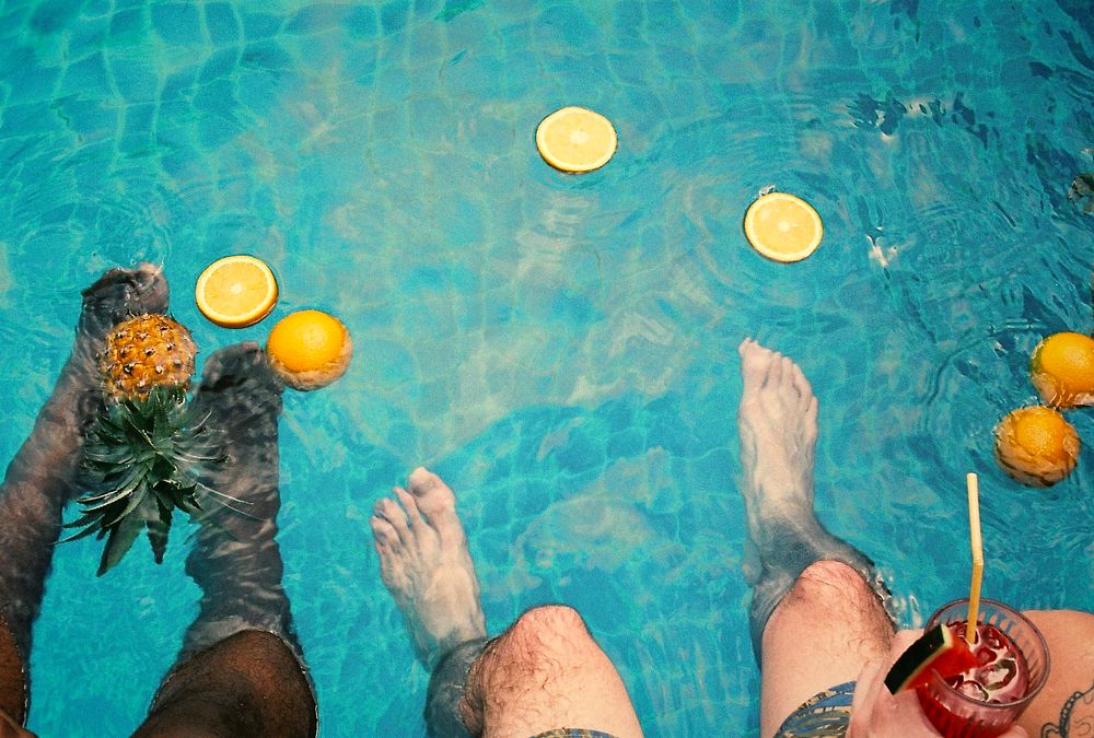 People sitting pool enjoying summer | Premium Photo - rawpixel