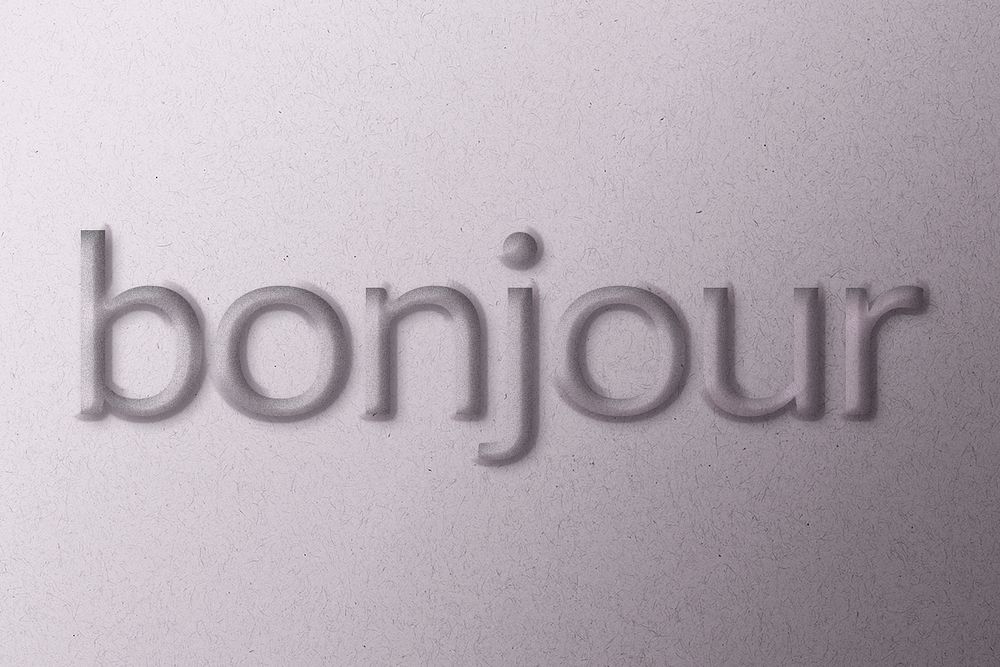 Bonjour French greeting psd emboss | Premium PSD - rawpixel