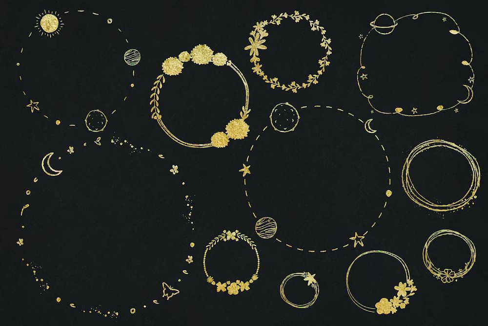 Vector gold effect border collection | Premium Vector - rawpixel