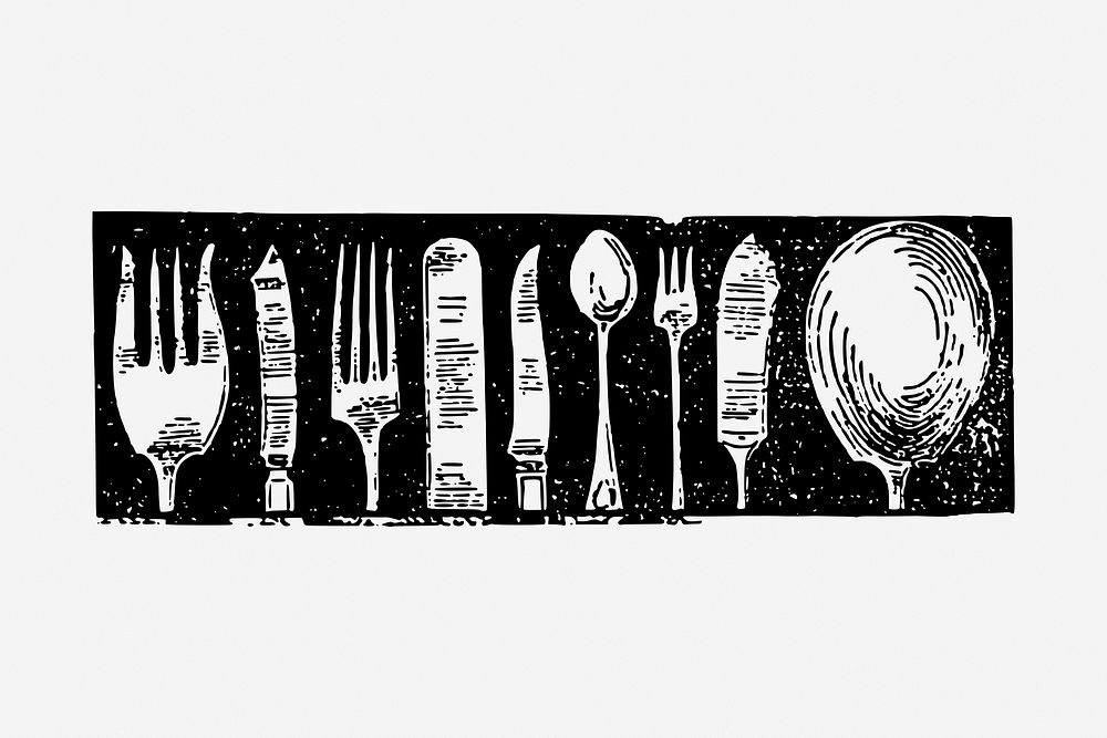 Vintage table silverware, object illustration | Free Photo Illustration ...