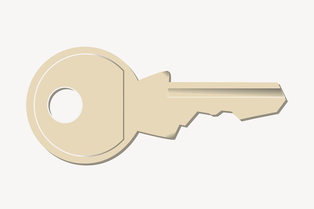 Beige key collage element, security | Free Vector - rawpixel