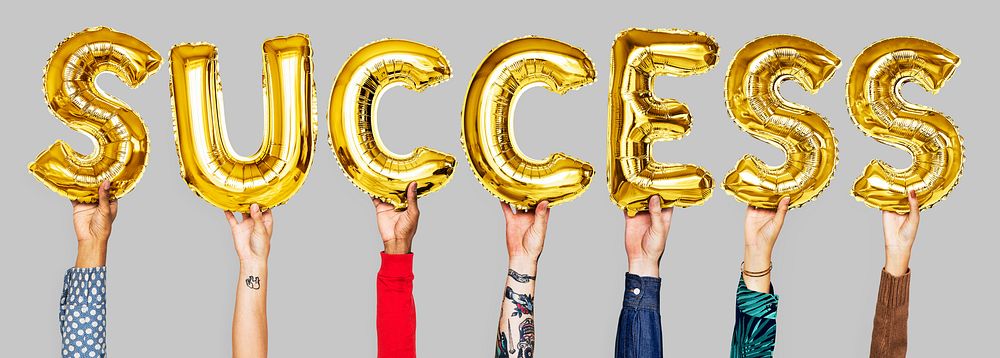 Hands showing success balloons word | Premium Photo - rawpixel