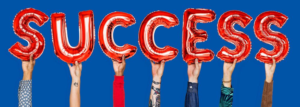 Hands showing success balloons word | Free Photo - rawpixel