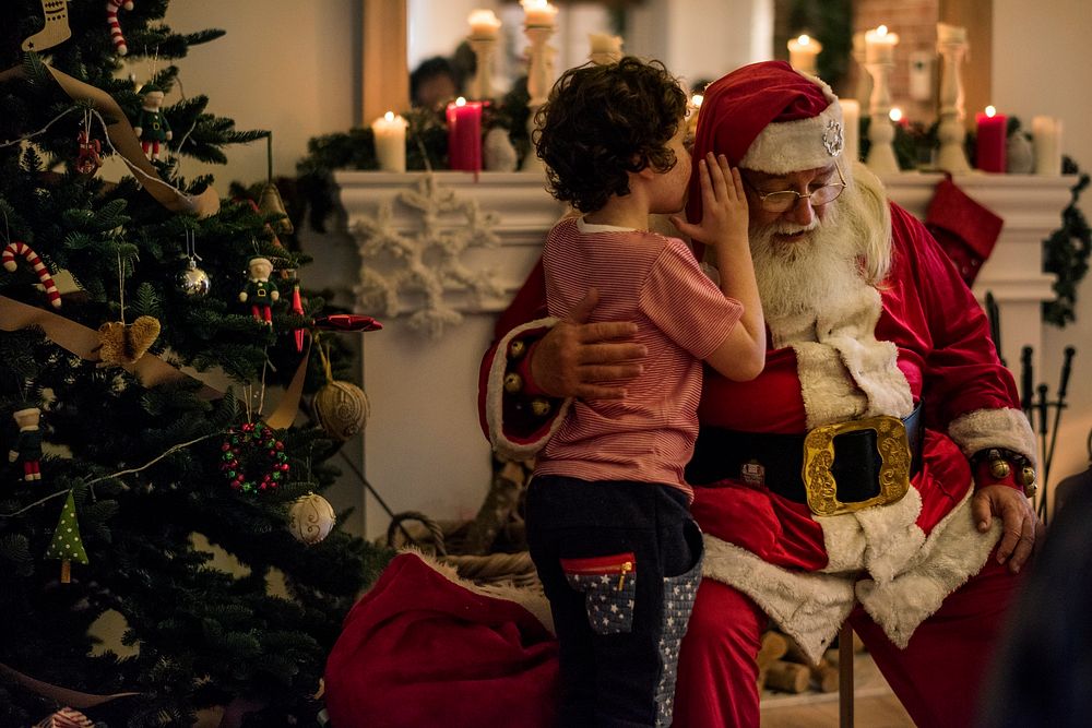 Santa claus and kid | Premium Photo - rawpixel