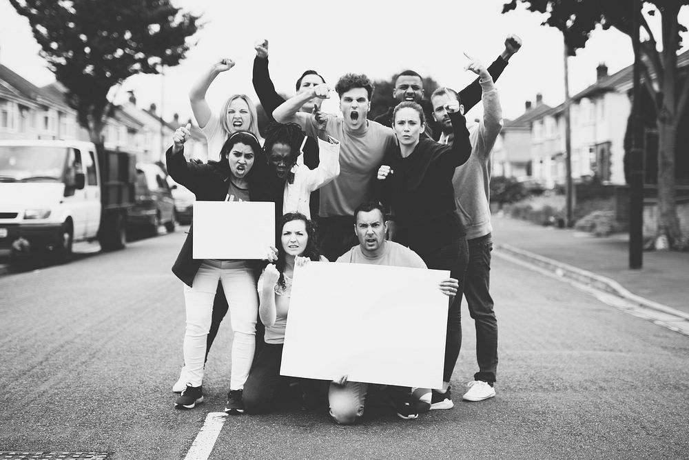 Group angry activists is protesting | Premium Photo - rawpixel