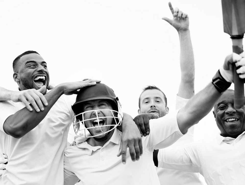 Cheerful cricketers celebrating their victory | Premium Photo - rawpixel