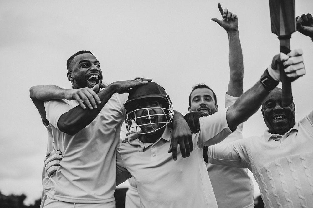 Cheerful cricketers celebrating their victory | Premium Photo - rawpixel