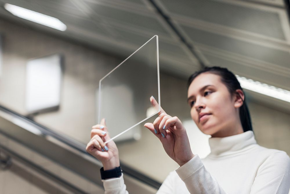 Futuristic transparent screen mockup psd | Premium PSD Mockup - rawpixel