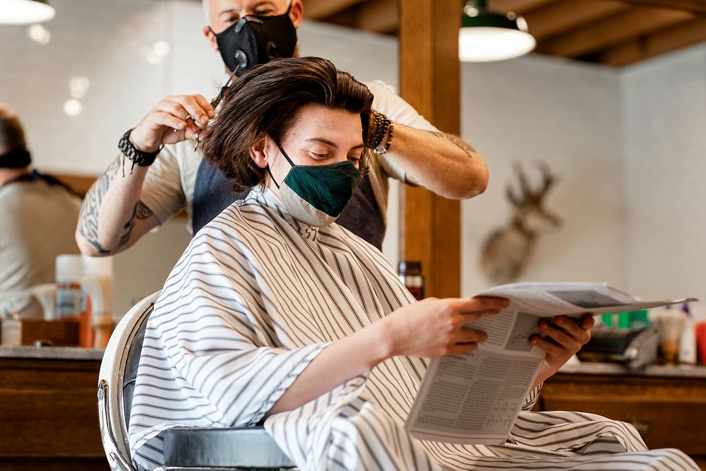 Customer getting haircut barber shop, | Free Photo - rawpixel