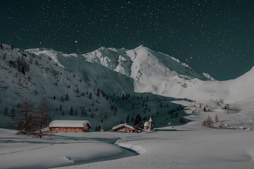 Starry winter night | Free Photo - rawpixel