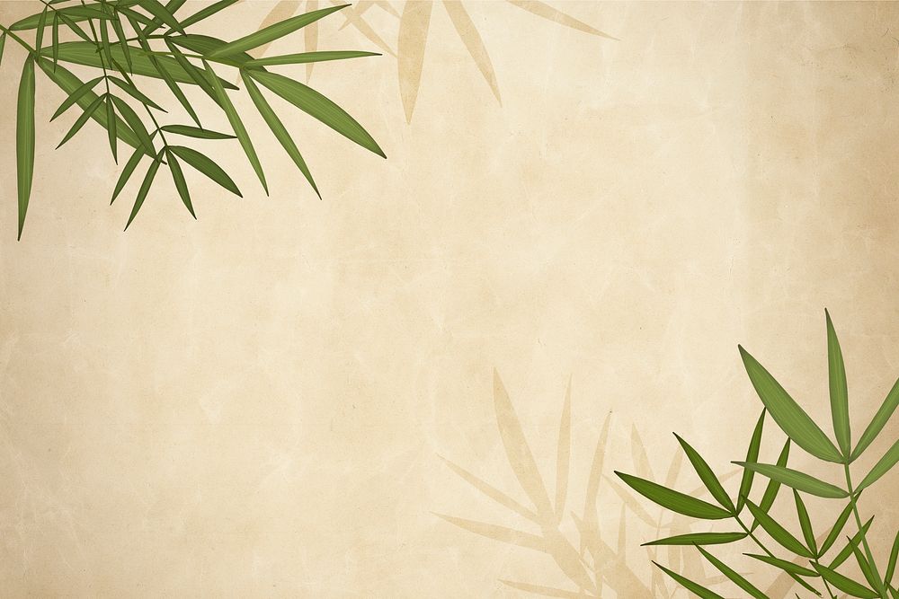 Bamboo leaf elements background illustration | Premium PSD - rawpixel