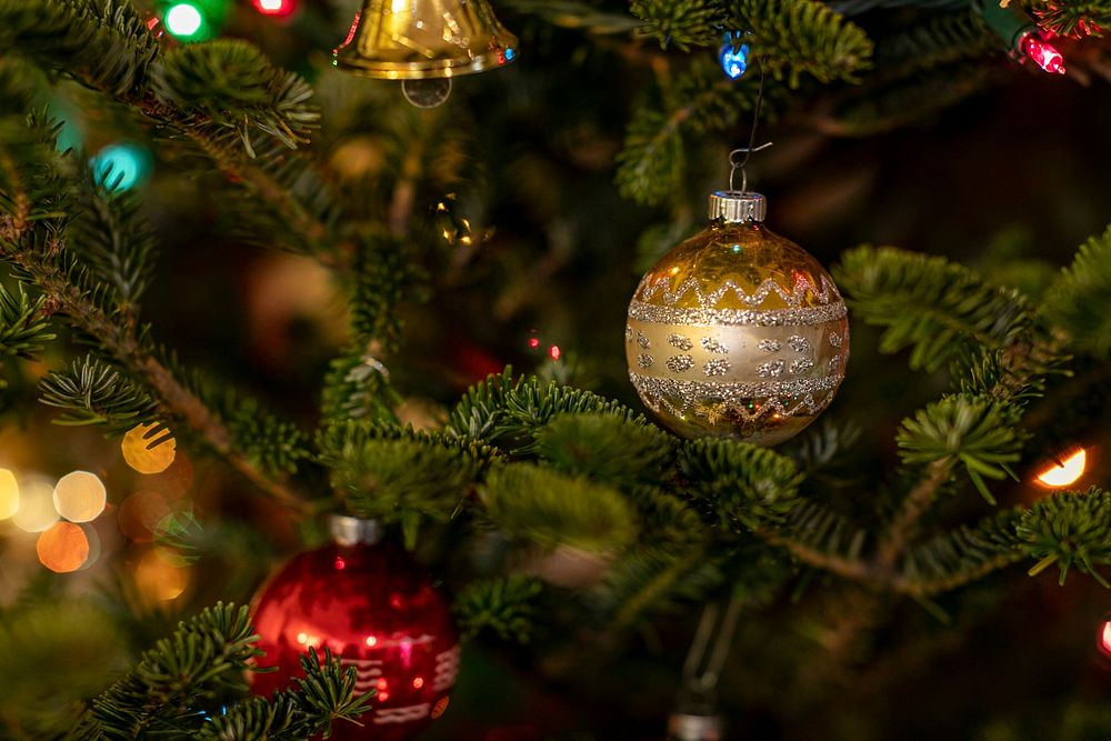 Christmas Tree Ornament with Lights | Free Photo - rawpixel