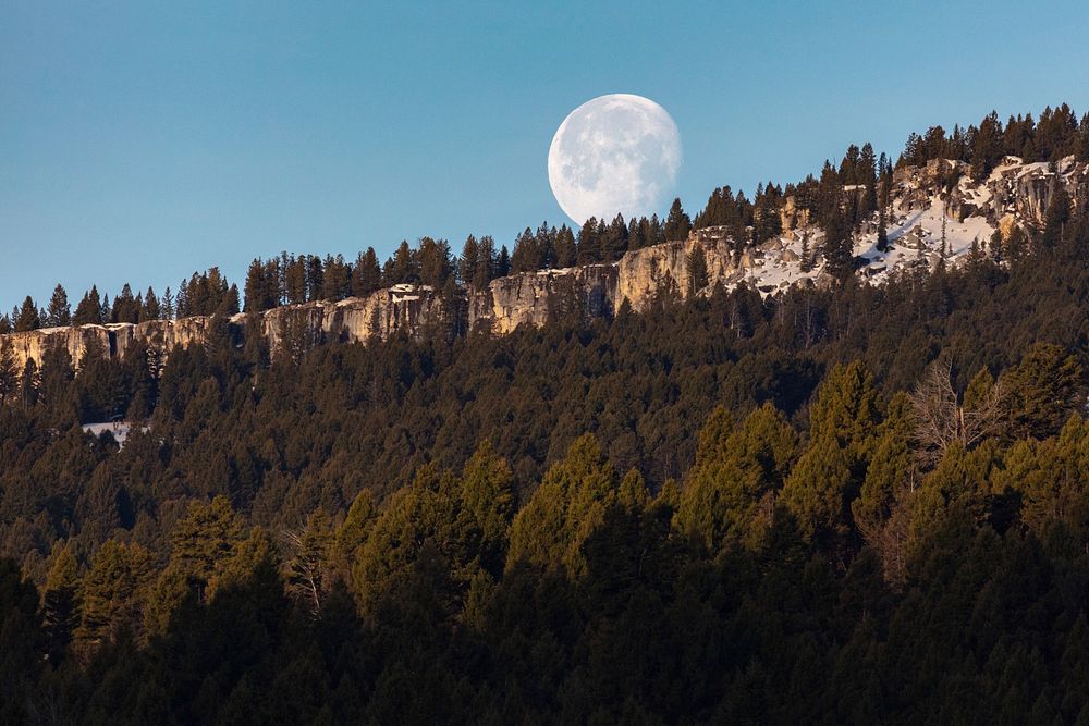 Moonset Terrace Mountain Jacob W | Free Photo - rawpixel