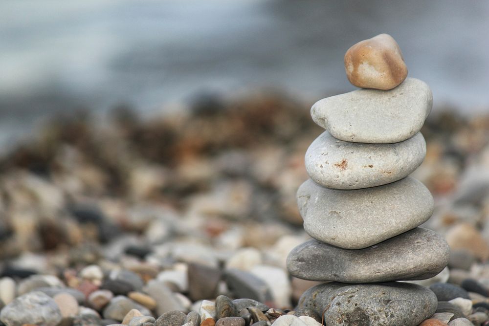 Balancing stones beach. Free public | Free Photo - rawpixel