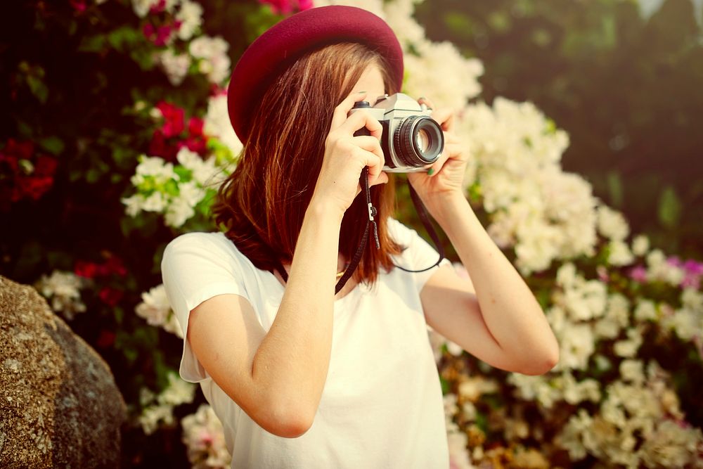 Beautiful woman vintage camera | Premium Photo - rawpixel
