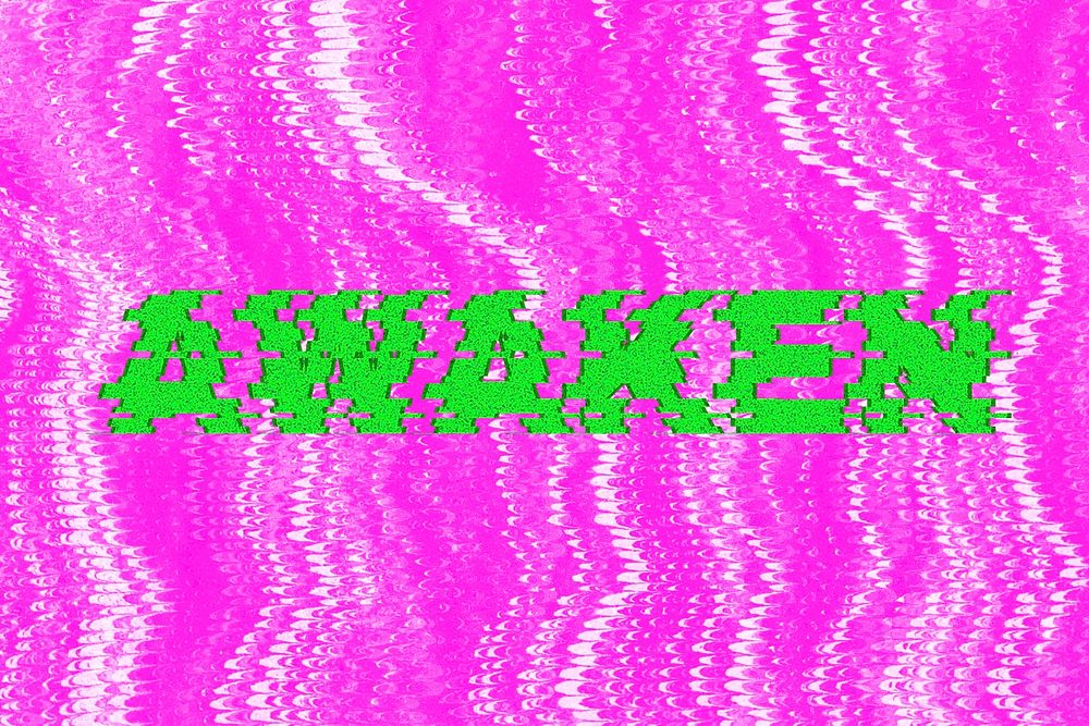 AWAKEN blurred word typography pink | Free Photo - rawpixel