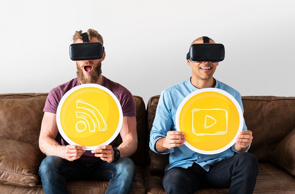 Men with VR goggles holding | Premium Photo - rawpixel