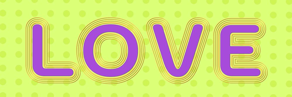 Love funky offset stroke lettering | Free Photo - rawpixel