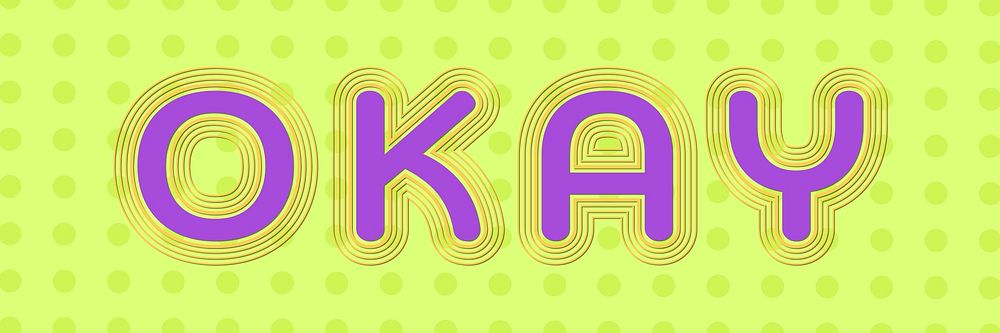 Okay funky offset stroke typography | Free Photo - rawpixel