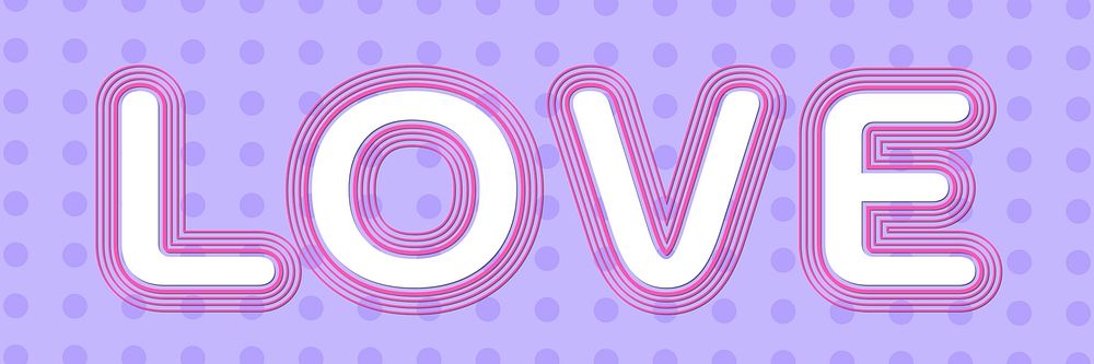 Love funky offset stroke lettering | Free Photo - rawpixel