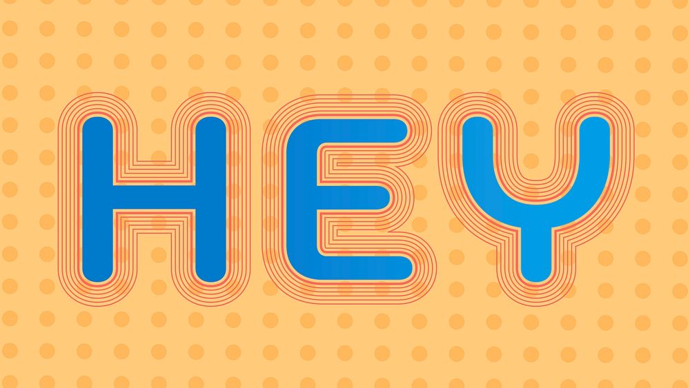 Hey message funky offset typography | Free Photo - rawpixel