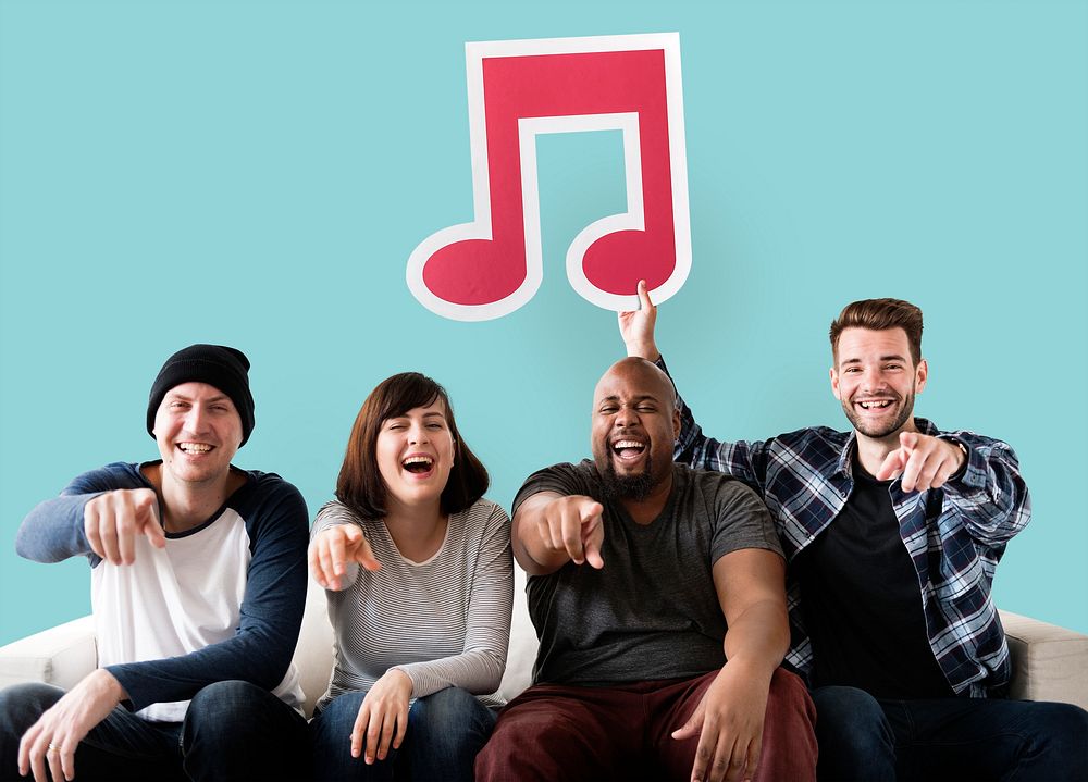Group happy friends holding musical | Premium Photo - rawpixel