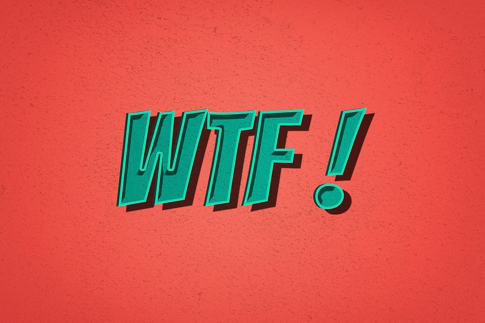 WTF! word comic font retro | Free Photo - rawpixel