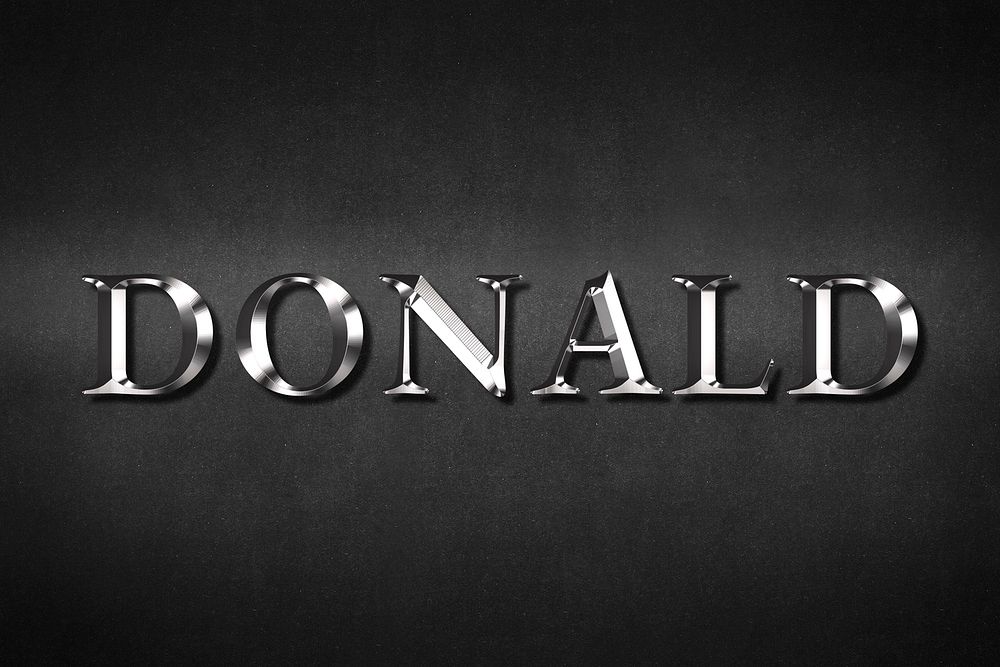 Donald typography silver metallic effect | Free Photo - rawpixel