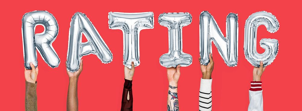 Hands holding rating word balloon | Premium Photo - rawpixel