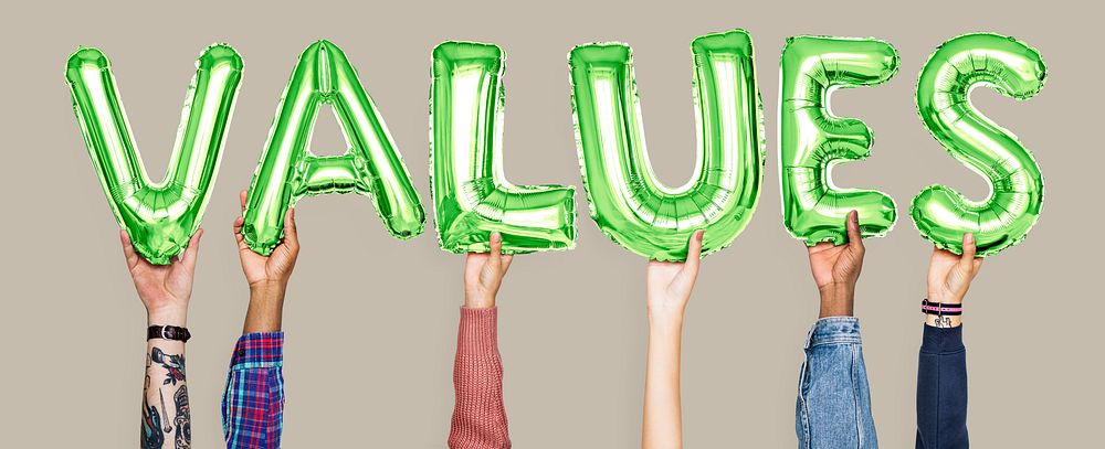 Hands holding values word in balloon | Premium Photo - rawpixel